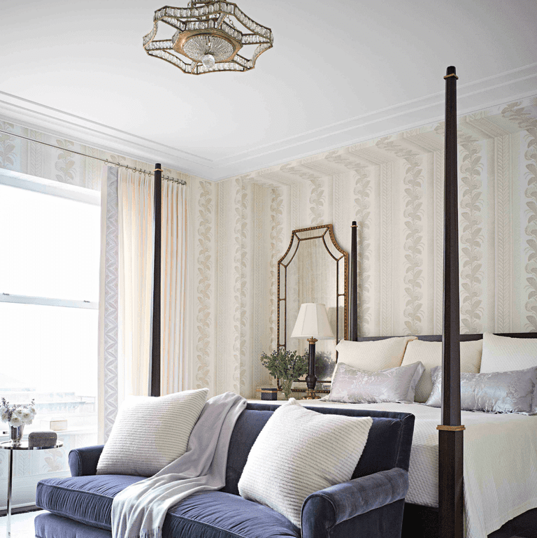 blue-velvet-sofa-bedroom-summer-thronton-quadrille-climbing-hydrangea ...