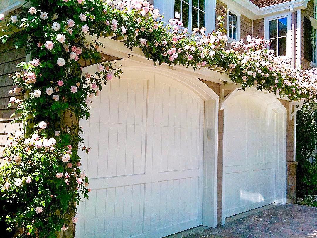 rose-arbor-over-garage-carriage-style-shingles - The Glam Pad