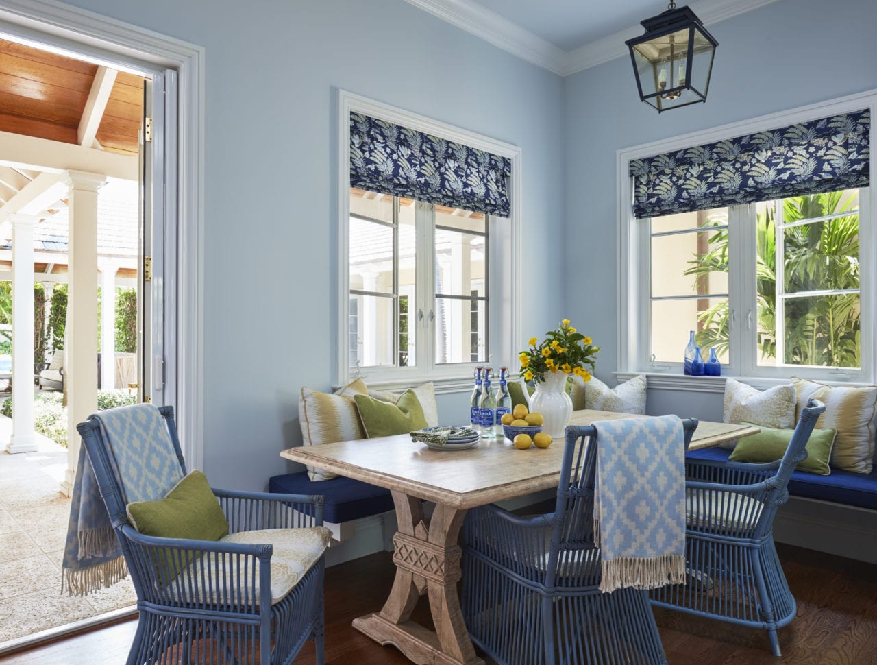 rattan-chairs-painted-blue-breakfast-nook-palm-beach-chic-jackie-armour ...