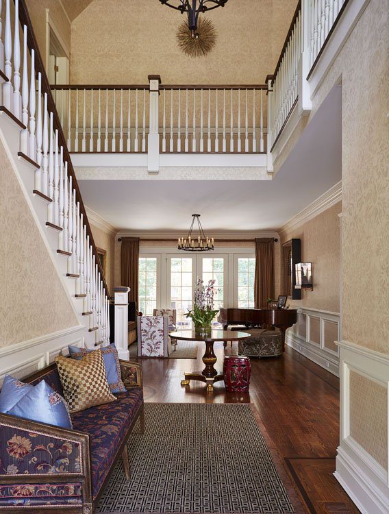 entrance-hall-stairs-red-white-blue-patriotic-home-tour-fourth-of-july ...