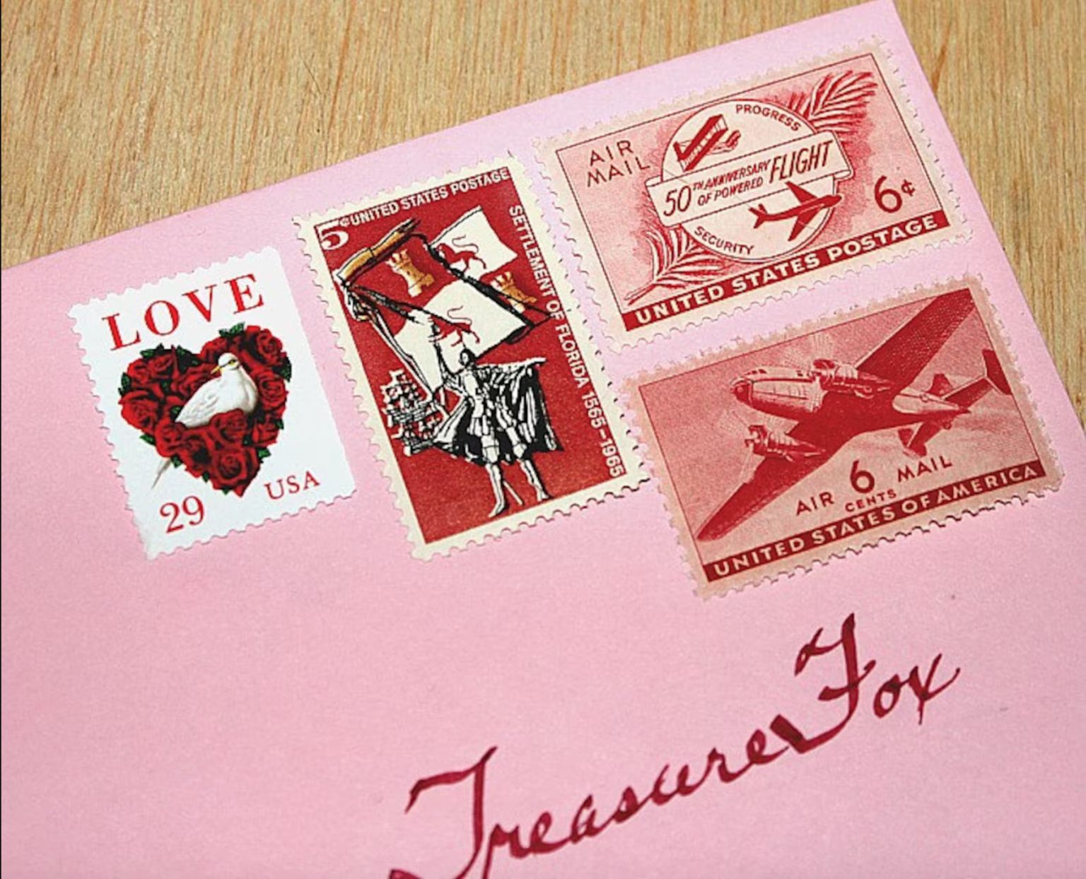 etsy-vintage-valentine-usps-postage-stamps-stationery-love-letters-pink ...